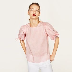 Zara | Tops | Zara Light Pink Top | Poshmark